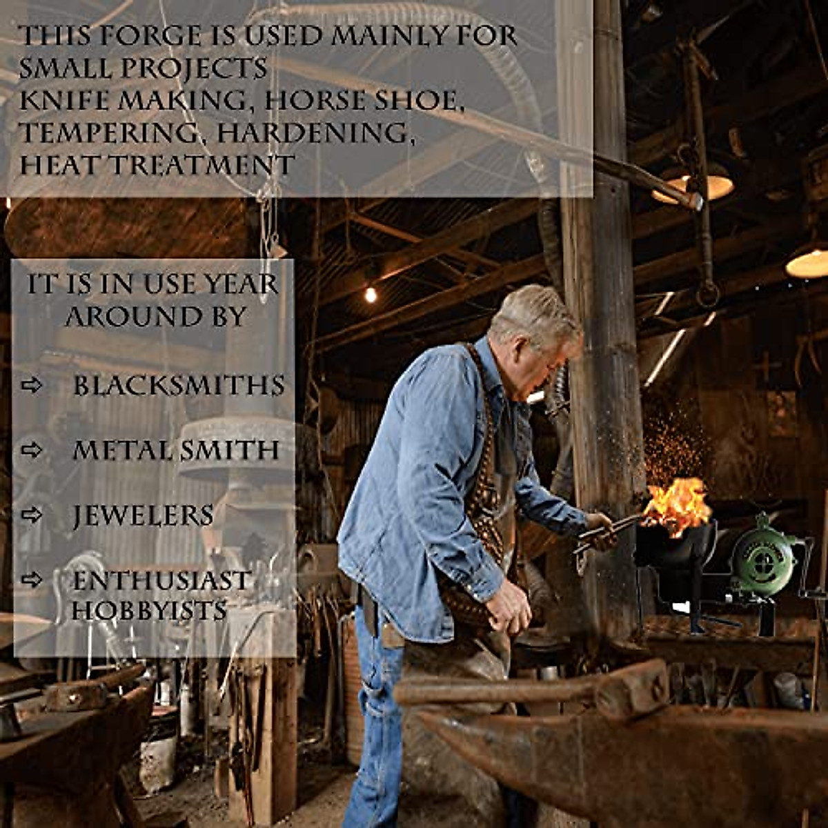Simond Store Blacksmithing Coal Forge with Hand Blower