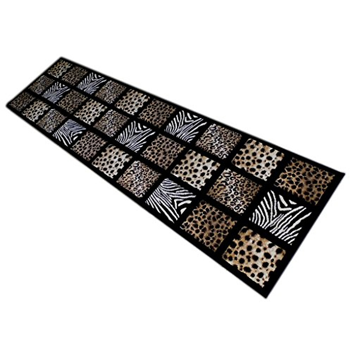 Masada Masada Rugs 3'x10' Animal Prints Runner Rug - Design S251 Black