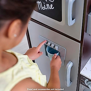 KidKraft Uptown Espresso Wooden Play Kitchen with Play Phone, Chalkboard & Towel Rack, Espresso