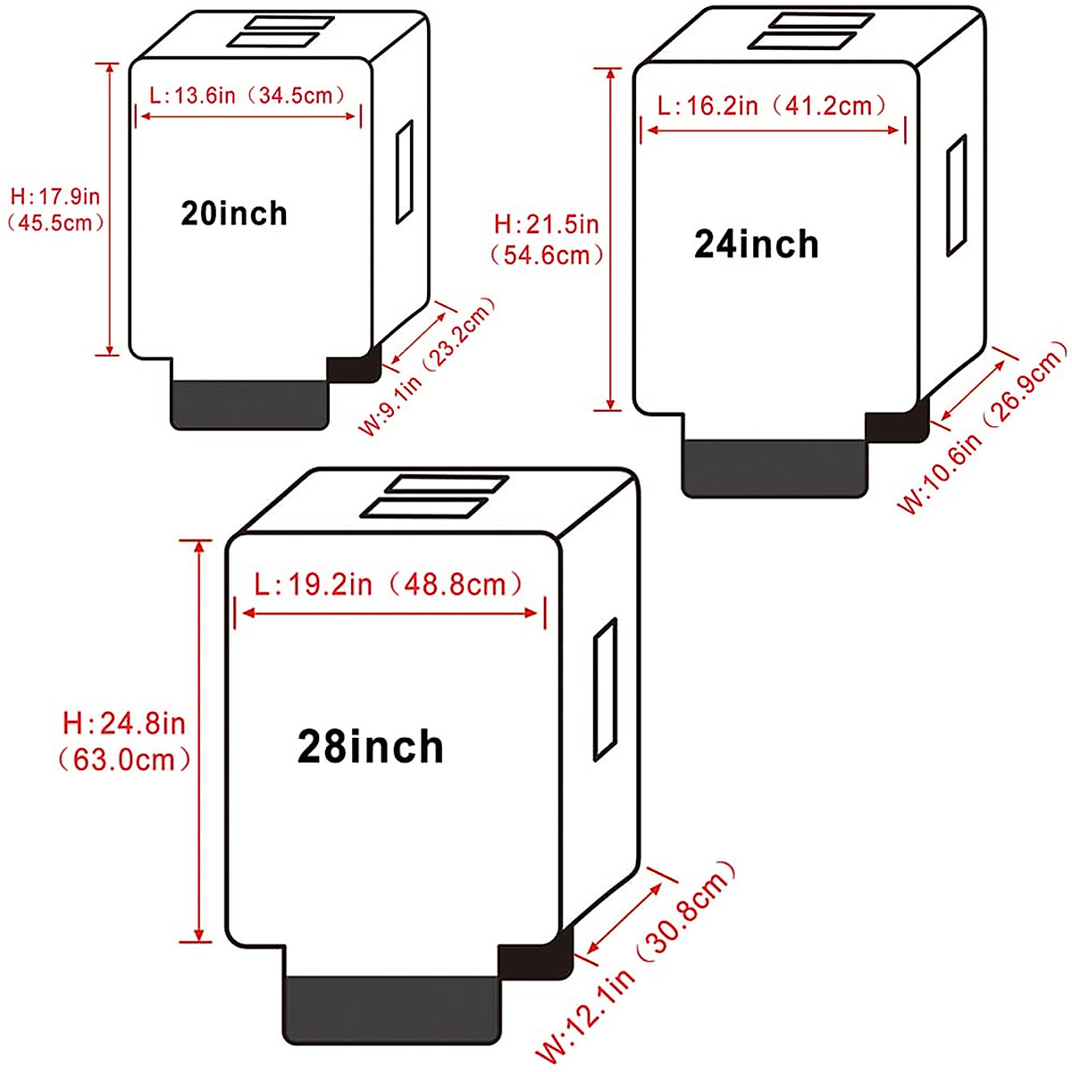 Yuppies Clear PVC Suitcase Cover Protectors Luggage Cover for Wheeled Suitcase (20inch/24inch/28inch (3 Pieces))