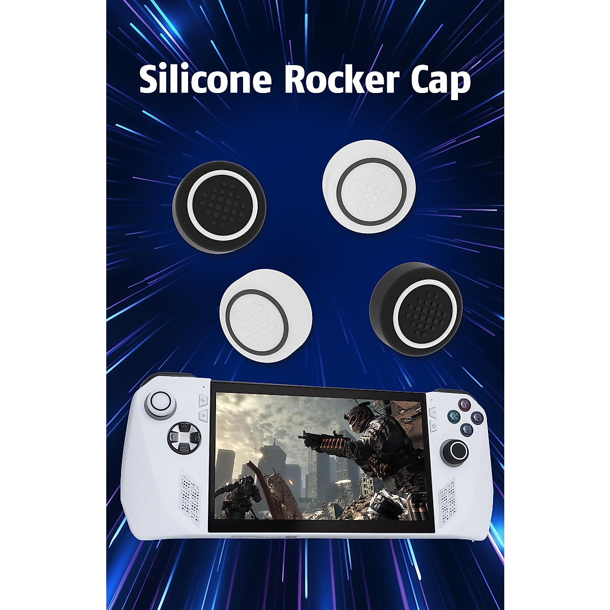 ASUS ROG Ally Thumb Grip Caps, Soft Silicone Joystick Cover Compatible with ASUS ROG Ally - (Two Sets)