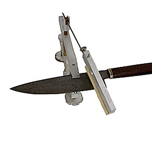 BELGISCHER BROCKEN Dorolist sharpening guide I Yellow Belgian Whestone 8000-10000 on aluminum support I format 3,94 x0,67x0,24in I knife sharpener compatible with Lansky-EZE Lap grinding system