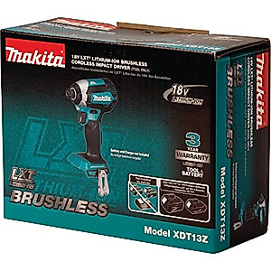 Makita XDT13Z 18-Volt LXT Lithium-ion Brushless Cordless Impact Driver (Renewed)