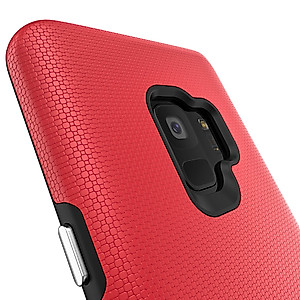 Crave Dual Guard for Samsung S9 Case, Shockproof Protection Dual Layer Case for Samsung Galaxy S9 - Red
