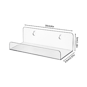 QUTHZZHY 8 Pack Acrylic Shelves for Wall Storage 7" Vinyl Record Wall Mount Shelves Vinyl Display for Bathroom Bedroom Living Room Kitchen Room Decor Clear