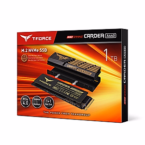 TEAMGROUP T-Force CARDEA A440 Graphene & Aluminum Heatsink 1TB with DRAM SLC Cache 3D NAND TLC NVMe PCIe Gen4 x4 M.2 2280 Gaming Internal SSD Read/Write 7,000/5,500 MB/s TM8FPZ001T0C327