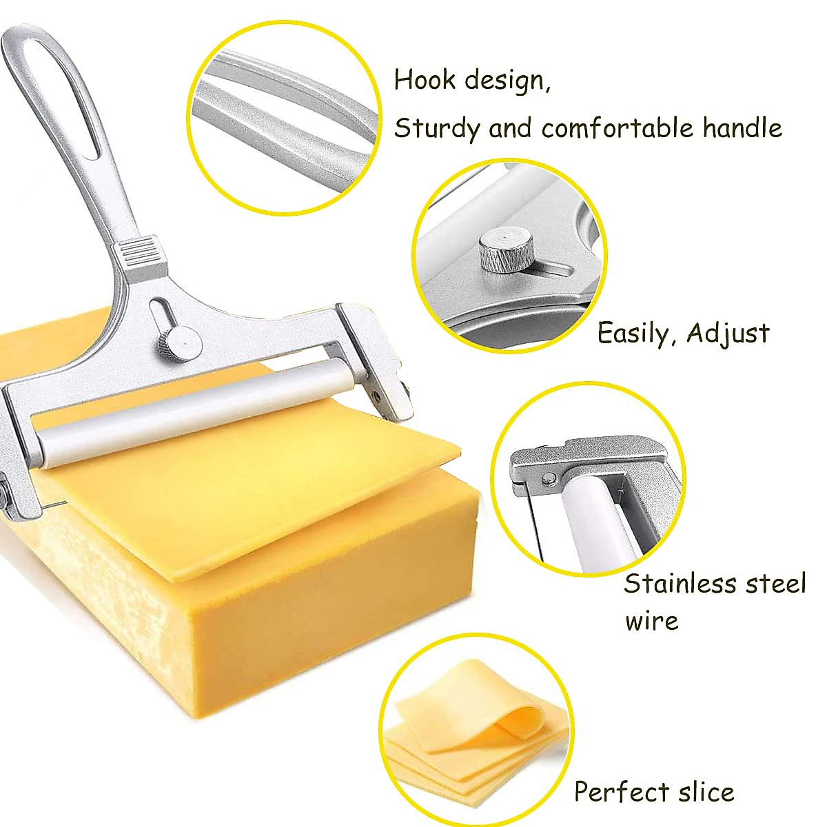 Antaijihua cheese slicer with wire, adjustable thickness cheese cutter