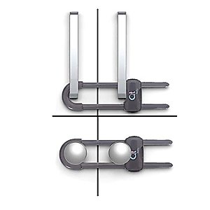 QT BABY Baby Proofing Cabinet Locks | Adjustable U Shaped Baby Safety Latches for Drawers, Fridge, Closet |Modern Baby Proofing Cabinet Lock with Extra Secure Lock Buttons (Pack of 4)
