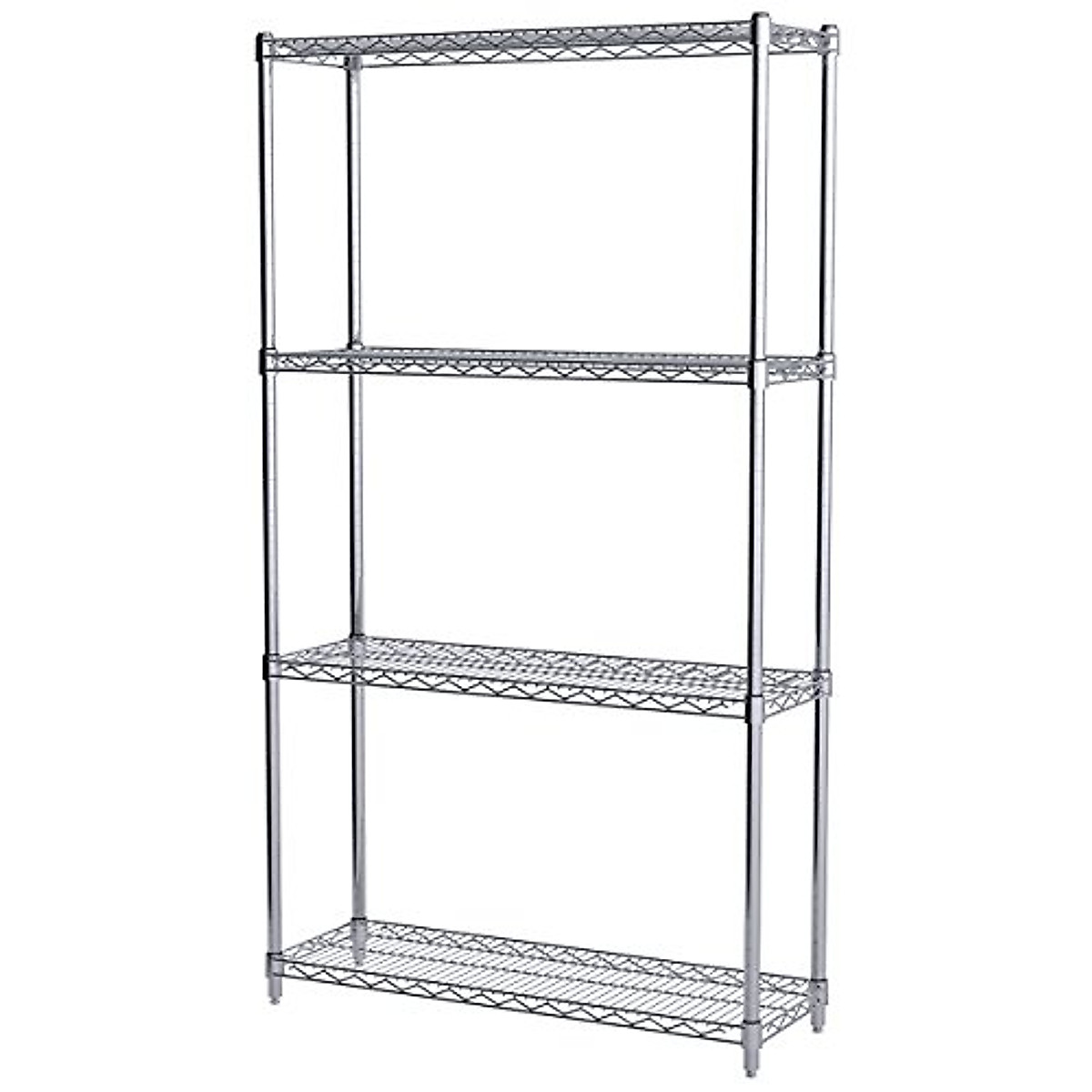 Akro-Mils AWP63UPRIGHT 63-Inch NSF Certified Industrial Grade Chrome Wire Shelf System Upright Leg Post Poles, (4 Pack)
