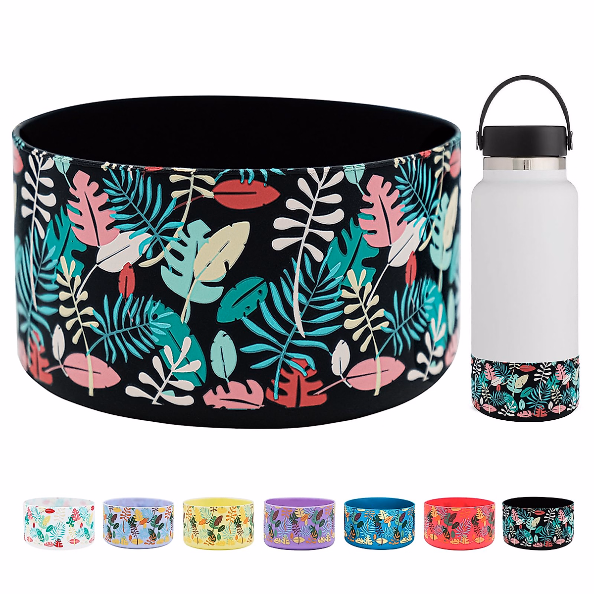 HEYSKAY Protective Silicone Boot for 32oz 40oz Hydro Flask Wide Mouth Water Bottle Bottom Protector Base and Other Brand Water Bottles with Bottom Diameter 3.56inch Water Bottle Accessories