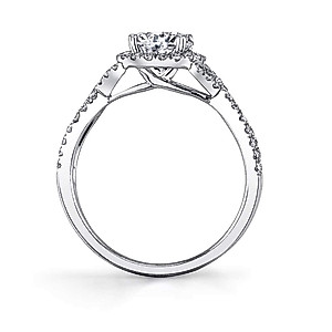 Pear Shaped Engagement Rings for Women 1-1/2 Carat(ctw) Moissanite Twisted Engagement Rings 925 Sterling Silver 10K 14K 18K Gold Wedding Anniversary Promise Rings with Text Engraving( 925 Sterling Silver )