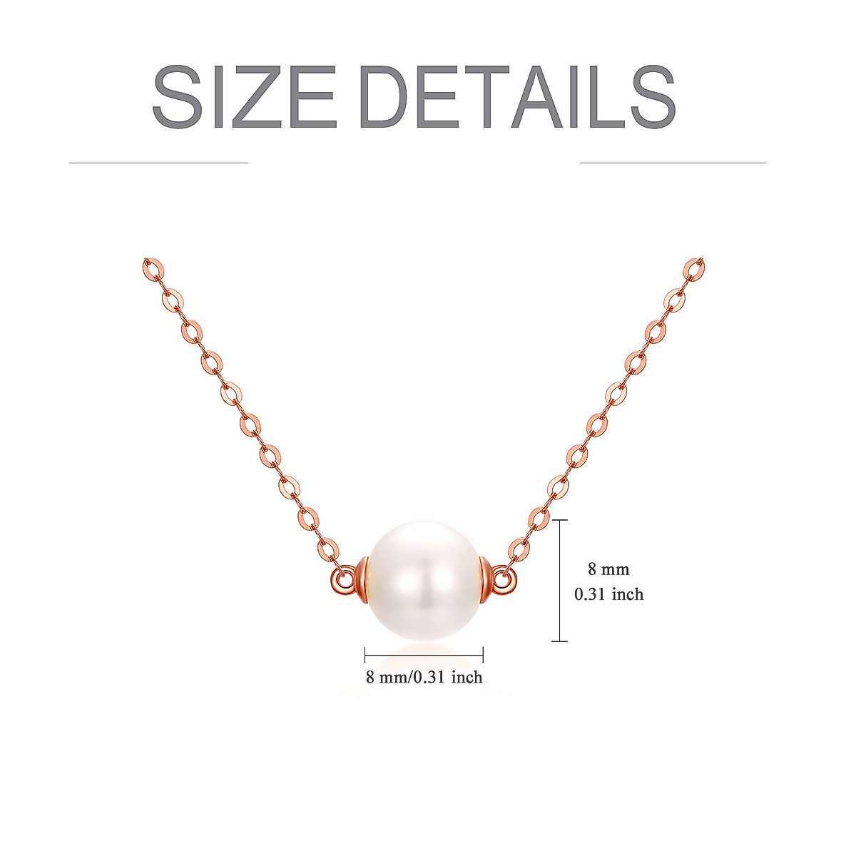 14K Solid Gold Pearl Necklace for Women, Delicate Cultured Freshwater Pearl Choker Pendant Necklace Love Jewelry Gift for Girls, Mom, Wife 16"-18"