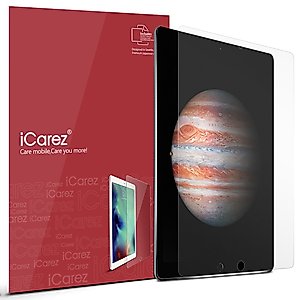 iCarez Matte Screen Protector for iPad Pro 12.9 (2015 2017 with Home Button Version) 12.9-inches, 2-Pack Anti-glare