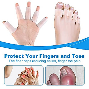 Treela 40 Pieces Gel Finger Sleeve Protectors Silicone Finger Sleeve for Thumb Trigger Finger Arthritis Silicone Finger Tubes for Preventing Bruised Cracking Hand Eczema Practising Golf