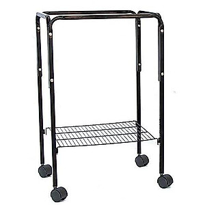 63" Roof Top Bird Flight Rolling Stand Pet Cage for Cockatiel Sun Conure Parakeet Finch Budgie Lovebird Canary (18L x 14W x 63H inches, Black)