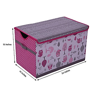 Bacati - Toy Chest Owls in the Woods Pink/Grey