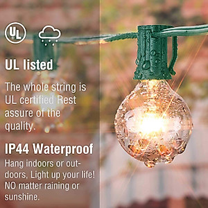 SUNSGNE 25Ft Christmas String Lights, G40 Globe String Light with 27 Clear Bulbs, UL Certified for Outdoor Indoor Garden Party Wedding Pergola Backyard Patio Xmas Decoration, Green Wire