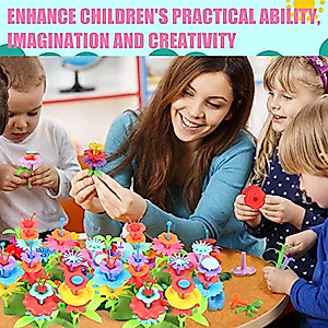 Girls Gifts Flower Garden Building Toys for 4 5 6 Years Old Girls and Boys Toddlers Kids Gifts for 5+ Years Old Birthday Christmas Building Block Toys for Indoor &Outdoor Education Stem Toys