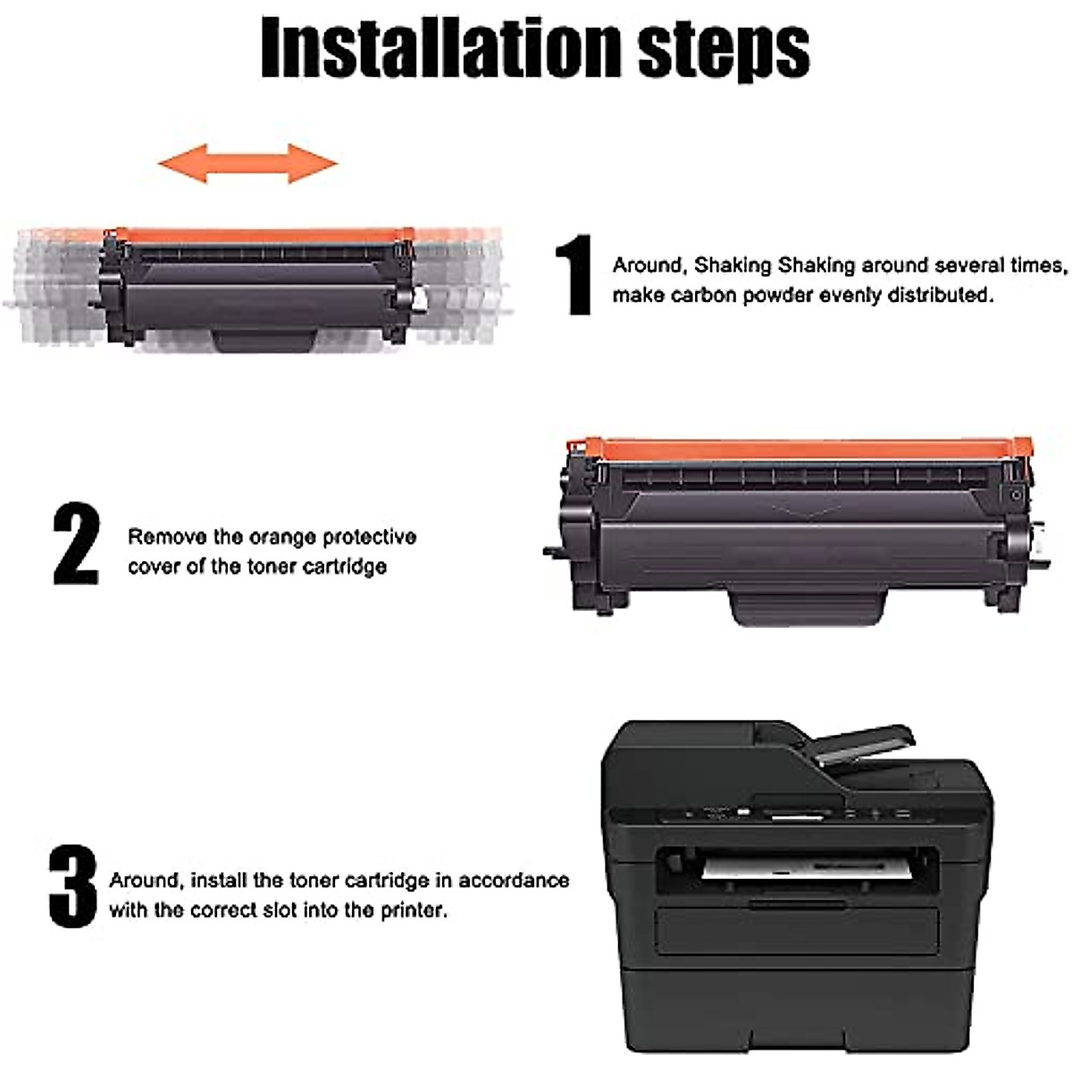 GULOYA TN760 TN-760 High Yield Toner Cartridge: 1 Pack Black Compatible TN760 TN730 Replacement for Brother MFC-L2710DW L2750DW L2750DWXL DCP-L2550DW HL-L2350DW L2370DW/DWXL L2390DW Printers