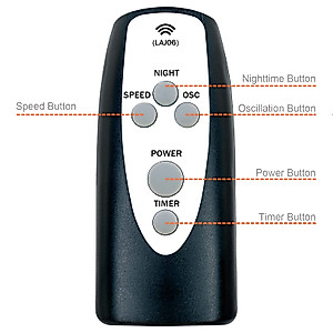 Replacement Remote Control for Lasko 2033666D 2033666C T42050 T36205 T42552 T42951 T42952 T42954 T42964 T48312 T48322 T48332 T48312 T48314 Oscillating Tower Fan