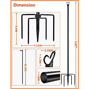 LOPANNY String Light Poles - 2 Pack 9.8 FT for Outside Hanging - Backyard, Garden, Patio, Deck Lighting Stand for Outdoor Parties, Wedding