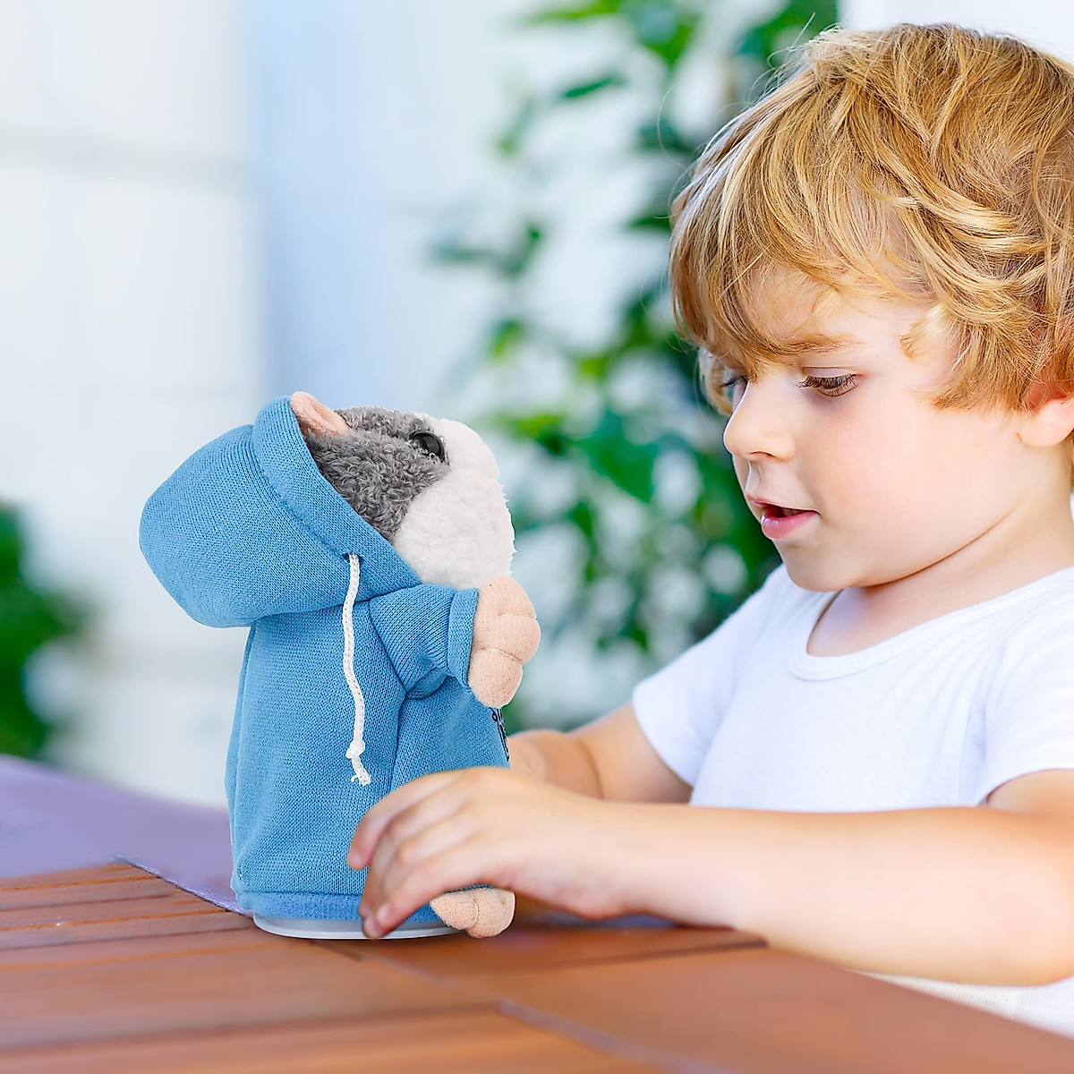 Qrooper Talking Hamster Repeats What You Say, Toys for 3+ Year Old Girl & Boy for Kids, Toddler Toys Autism Sensory Toys for Kids Gifts, Plush Stuffed Animals Toys for Girls(Blue)