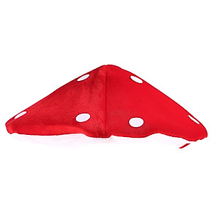 NUOBESTY Kids Mushroom Hat Costume Accessory Red Plush Mushroom Hat Cartoon Party Costume Hat for Festival Decor(40cm*40cm)