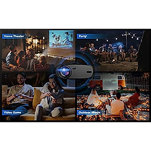 ZLXDP V50 Portable 5g WiFi Projector Mini Smart Real 1080p Full Movie Proyector 200'' Large Screen Led Bluetooth Projectors (Color : E)