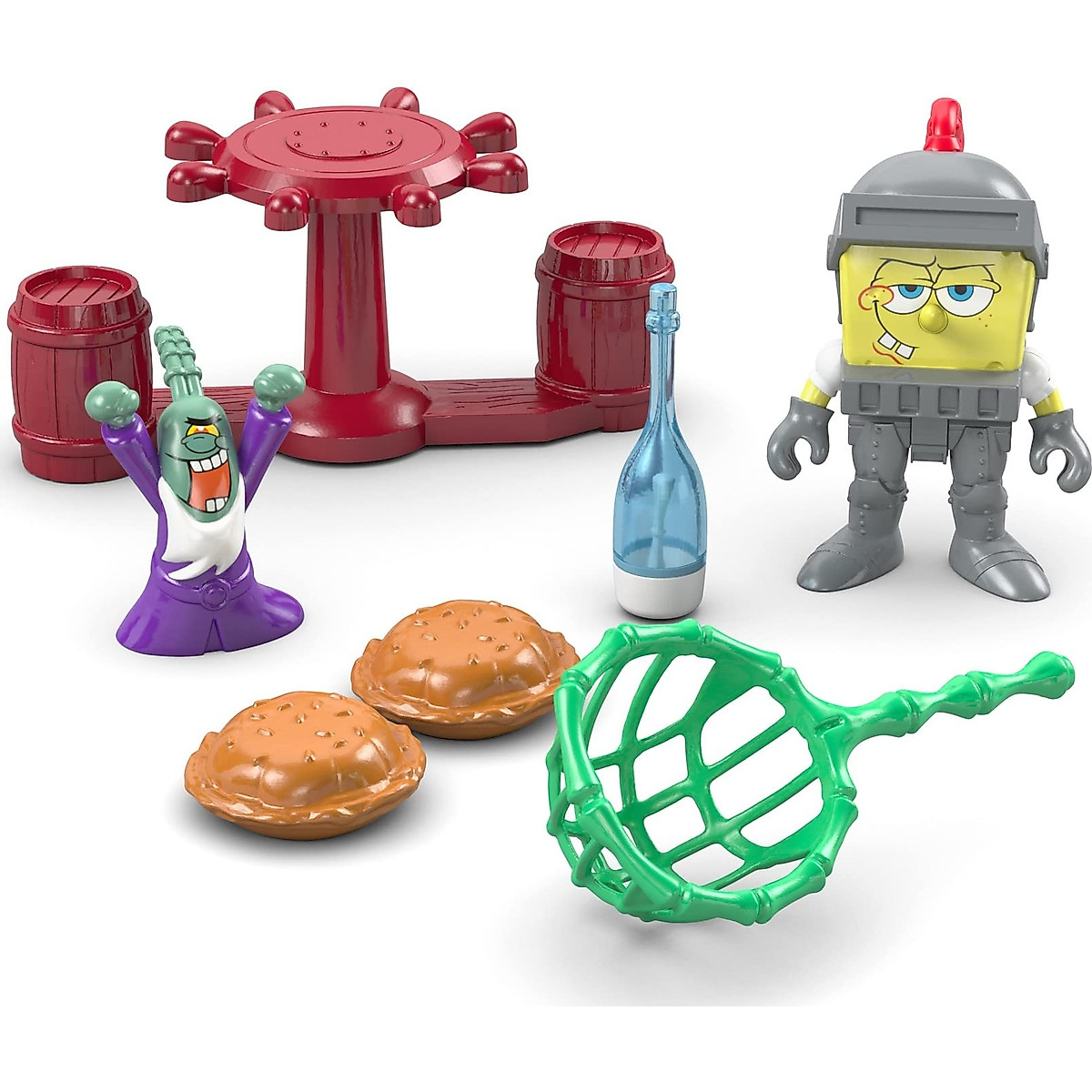 Imaginext Spongebob Transforming Playset, Krusty Krab Kastle, Medieval Knight Spongebob and Plankton Figures with Accessories (Amazon Exclusive)