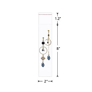 2" x 8" Cello Bags 100pcs Long Resealable Cellophane Bags OPP Self Adhesive Bags 1 Mil for Pretzel Bakery Cookies Candies Jewelry Crafts Candles Party (5 Sizes to Choose from)