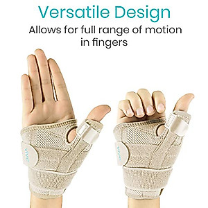Vive Thumb & Wrist Brace for Right or Left Hand - Spica Splint Brace for Carpal Tunnel, Tendonitis, & Arthritis in Hands or Fingers - Compression Support for Women Men - Stabilizer Relief for Bowling