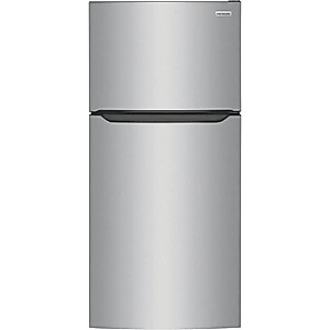 Frigidaire FFTR1835VS 30 Inch Freestanding Top Freezer Refrigerator with 18.3 cu. ft. Total Capacity, 2 Glass Shelves, 4.9 cu. ft. Freezer Capacity, Right Hinge with Reversible Doors, Crisper Drawer, Frost Free Defrost, ADA Compliant, Adjustable Glass She