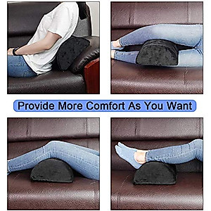 Ergonomic Foot Rest Cushion Under Desk with High Rebound Ergonomic Foam Non-Slip Half-Cylinder Footstool Footrest Ottoman for Home Office Desk Airplane Travel (Black)