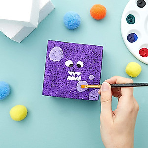 12 Pack Foam Sculpting Blocks for Crafts, Polystyrene Brick Rectangles for Floral Arrangements, Art Supplies (White, 4 x 4 x 2 in)