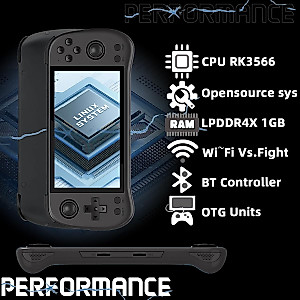 X55 Handheld Game Console 5.5 inch Portable Retro Video Hand-Held Games Consoles Rechargeable RK3566 Hand Held Classic Play System Black