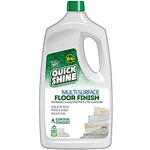 Quick Shine Multi Surface Floor Finish 64oz | Cleaner & Polish to use on Hardwood, Laminate, Luxury Vinyl Plank LVT, Tile & Stone | Safer Choice w/Clean Shine Technology | Protect-Refresh
