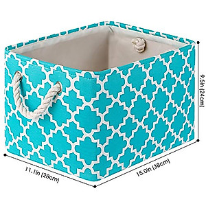 WISELIFE Storage Basket [3-Pack] Large Collapsible Storage Bins Boxes Cubes for Clothes Toys Books, Perfect Storage Organizer w/Handles (Green, 15" x 11" x 9.5")