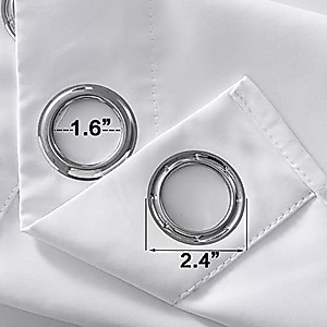 XTMYI White Short Room Darkening Curtains for Bedroom,Thermal Insulated 80% Blackout Light Blocking Grommet Window Curtains for Kitchen Bathroom,36 by 48 Inch Length 2 Panels Set