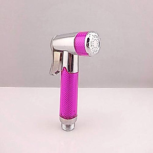 ifgswopq Flower Aspersed Shower Bathroom Accessories Abs Plastic Gun Bidet Toilet Spray Woman Hygienic Shower Washing Nozzle (Color : E) (Black)