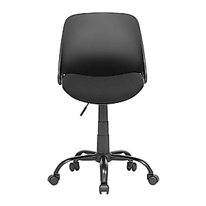Calico Designs Back, Modern, Swivel, Office Contoured Folding Task Chair, Black/Black, 22"W x 22"D x 37.5"