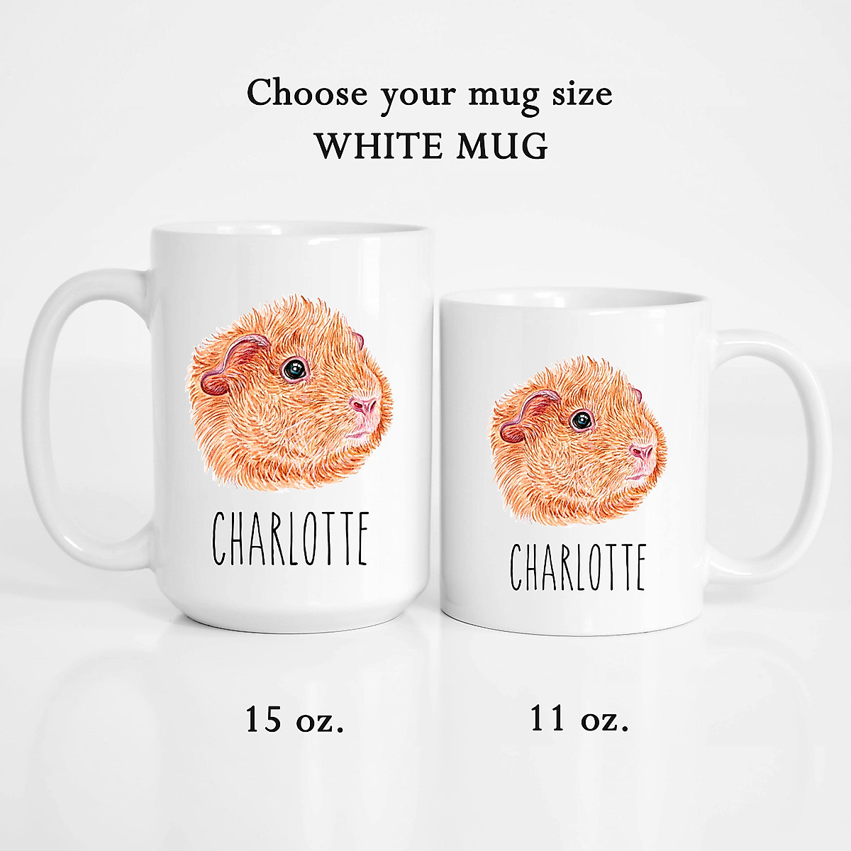 Customized Name Coffee Mug - Personalized Gift for Pet Owner - Custom Pet Memorial Tea Cup (Guinea Pig)