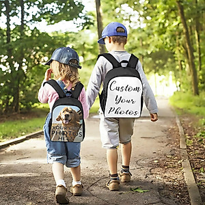 Naanle Custom Kids Backpack with Photos Backpacks Boys Girls Travel Rucksack Personalized Backpack for Preschool Kindergarten