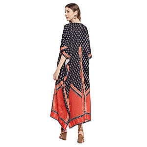 Goood Times Caftans for Women African Long Printed Dress Plus Size Maxi Gown Dresses Kaftan Cover Up Loungewear for Ladies