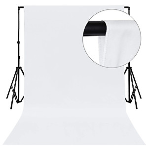 White Backgrounds for Photography, 6 x 9 ft Polyester Chromakey Backdrop Cloth, Collapsible Solid Color Background for Photo Shooting, Streaming Live, Video Studio