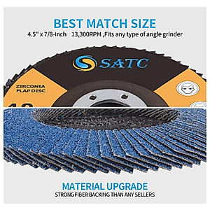 S SATC 20PCS Flap Discs 4 1/2 for Angle Grinder 40/60/80/120 Grit Flap Disc High-Density Bevel Type Angle Grinder Sanding Disc Abrasive Flap Disk #29