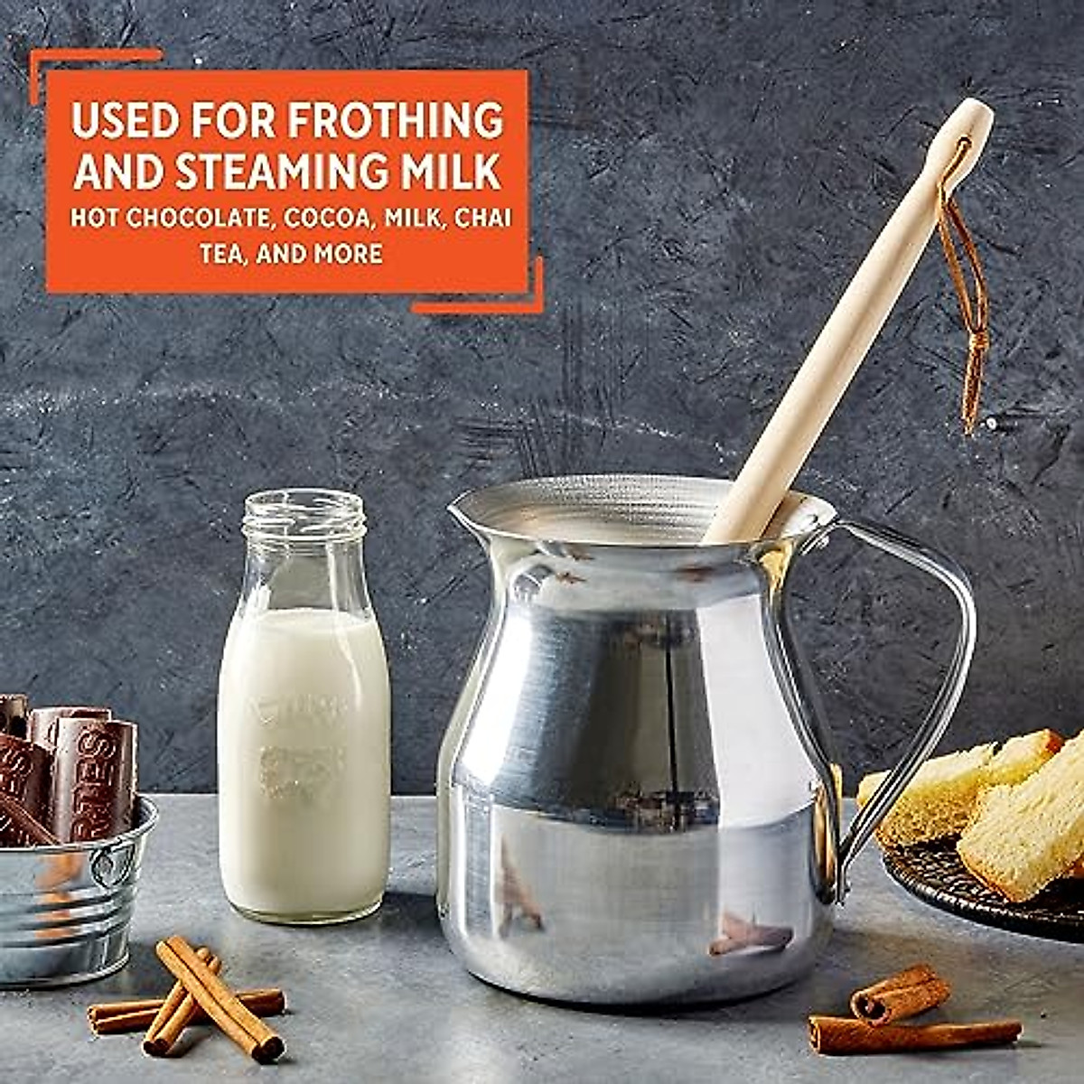 IMUSA USA Aluminum Chocolatera 2-Quart, Silver