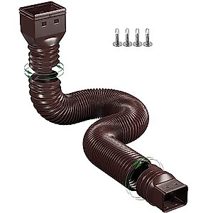 YOTODY Rain Gutter Downspout Extensions Flexible,Down Spout Drain Extender Diverter Extendable from 21 to 60 in,Screws for Included (Brown)