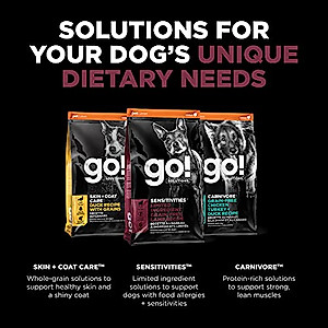 GO! SOLUTIONS Sensitivities – Lamb Recipe – Limited Ingredient Dog Food, 3.5 lb – Grain Free Dog Food for All Life Stages – Dog Food to Support Sensitive Stomachs