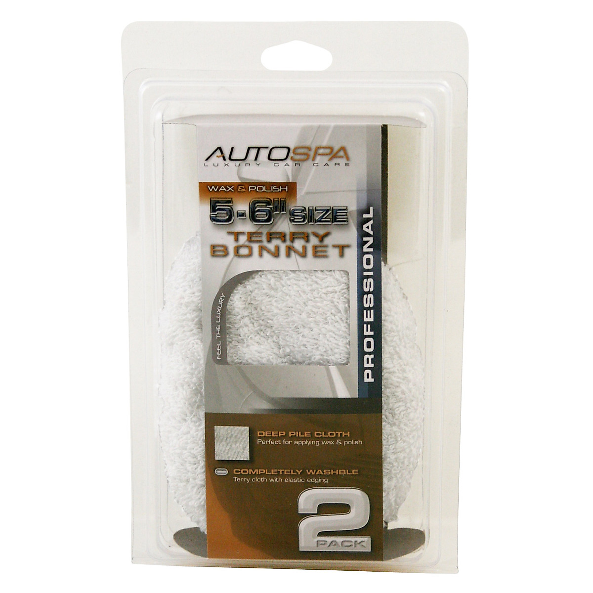 AutoSpa 40400AS 5-6" Cotton Terry Polishing Bonnet (2-Pack)