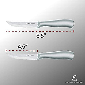 Emeril Lagasse 4-Piece 4.5” Stainless Steel Steak Knife Set - Slice Effortlessly through Fruits, Meats, & Veggies